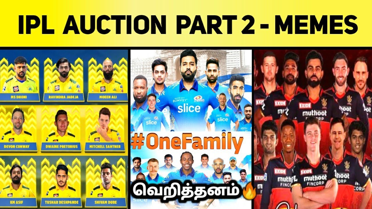 IPL Mega Auction 2022 Day 2 Memes | IPL 2022 Tamil | Raina Unsold ...