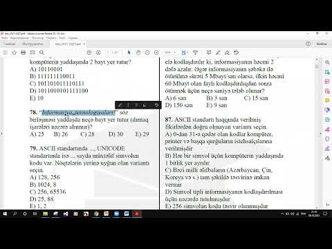FƏSİL 1. İNFORMATIKA VƏ ONUN ƏSAS ANLAYIŞLARI. TESTLƏRİN İZAHI 81-160.