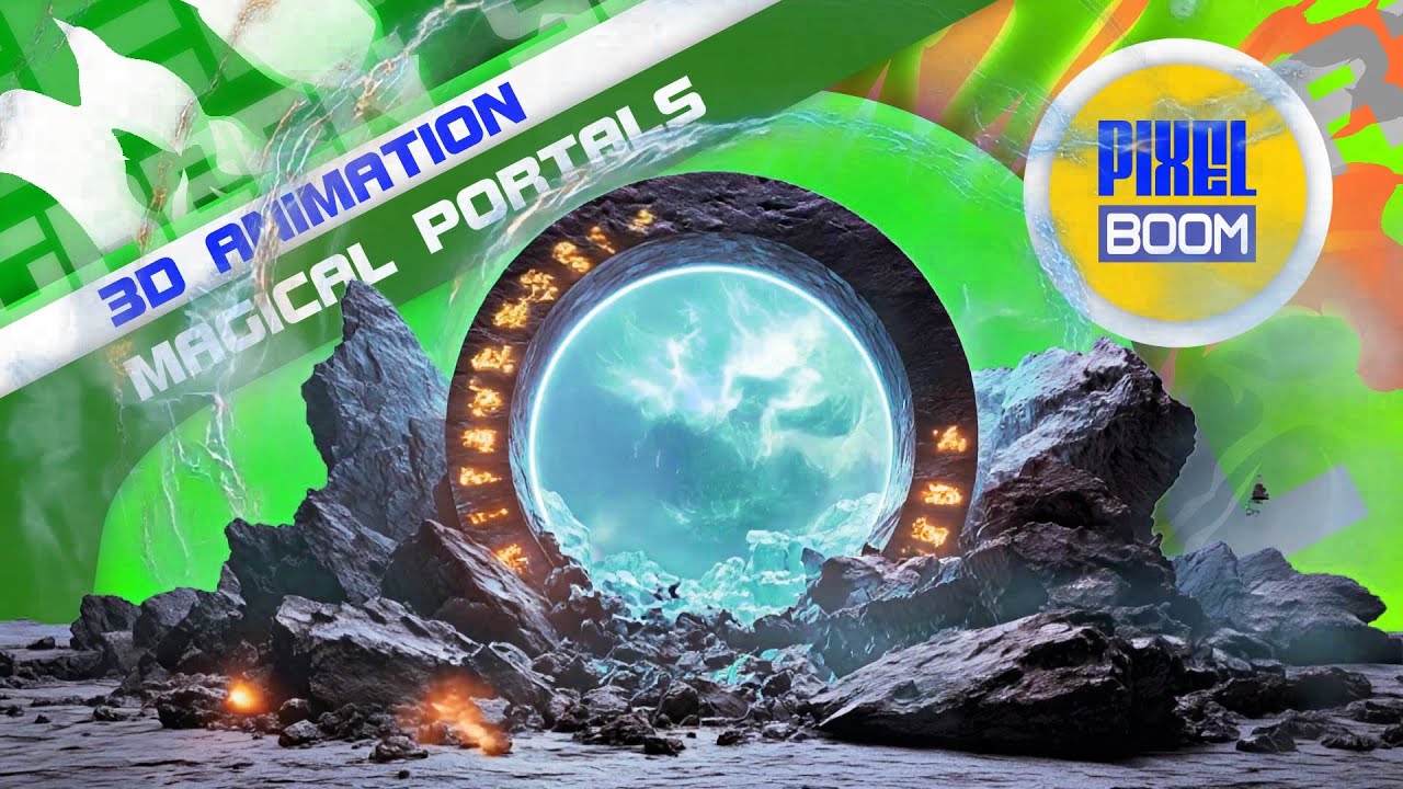 Green Screen Magical Portals 3D Animation PixelBoom - YouTube
