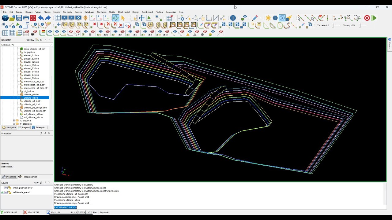 Tutorial Surpac Membuat Design Ultimate PIT Tambang Nikel - YouTube