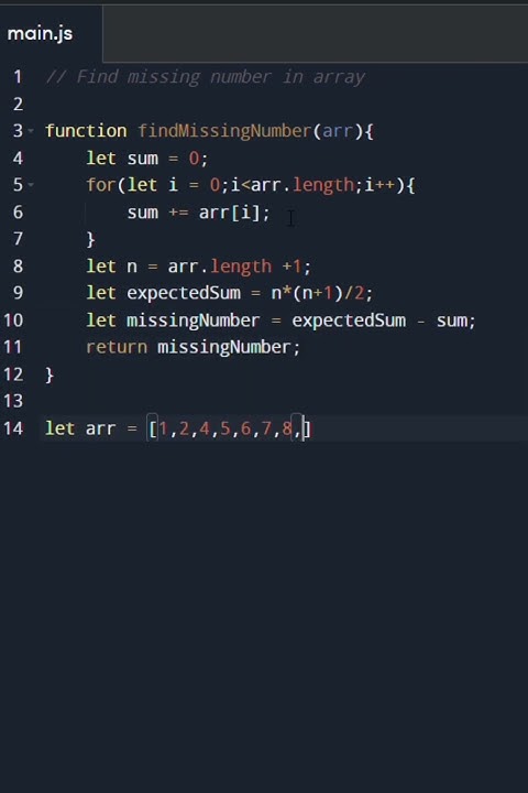 Find Missing Number In Arrayarray Javascript Js Programming Array Missingnumber