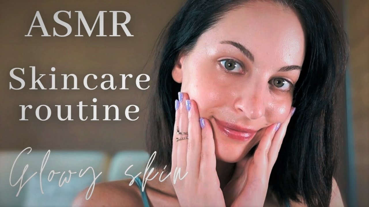 ASMR Summer Skincare routine *Glowy Skin* 🌞 (lid sounds, tap-scratch ...