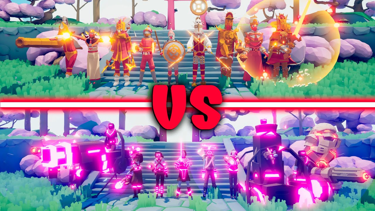 NEON FACTION TEAM vs CUSTODES ENCLAVE TEAM - Totally Accurate Battle ...