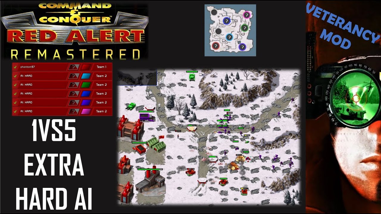 /Command & Conquer Red Alert Remastered/ (Skirmish) 1VS5 EXTRA HARD AI I Snowy Island I - YouTube