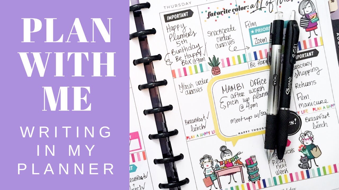 PLAN WITH ME | WRITING IN MY PLANNER | Classic Happy Planner - YouTube