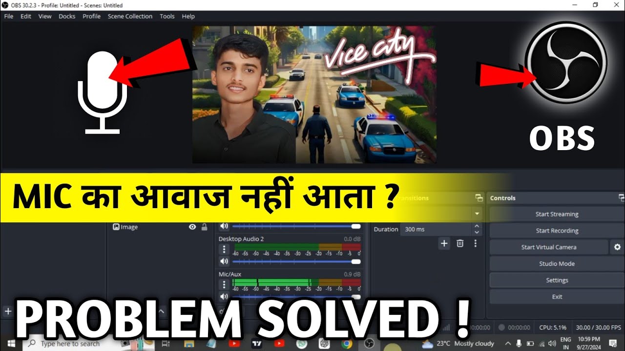 OBS Microphone Not Working Problem Solved | OBS Mic Not Working Hindi|OBS Live Mic Audio Not ...