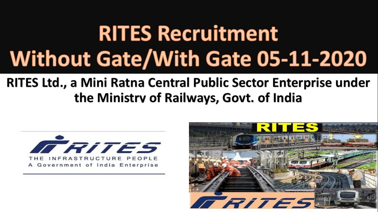 RITES Recruitment 2020 | RITES VACANCY| RAILWAY PSU | RITES me kaise ...