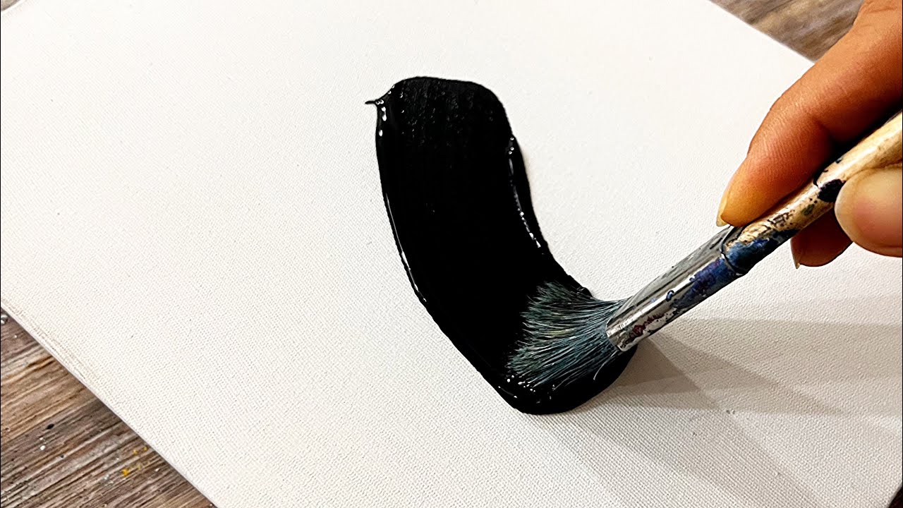 Landscape Painting on black canvas | Acrylic painting techniques for ...