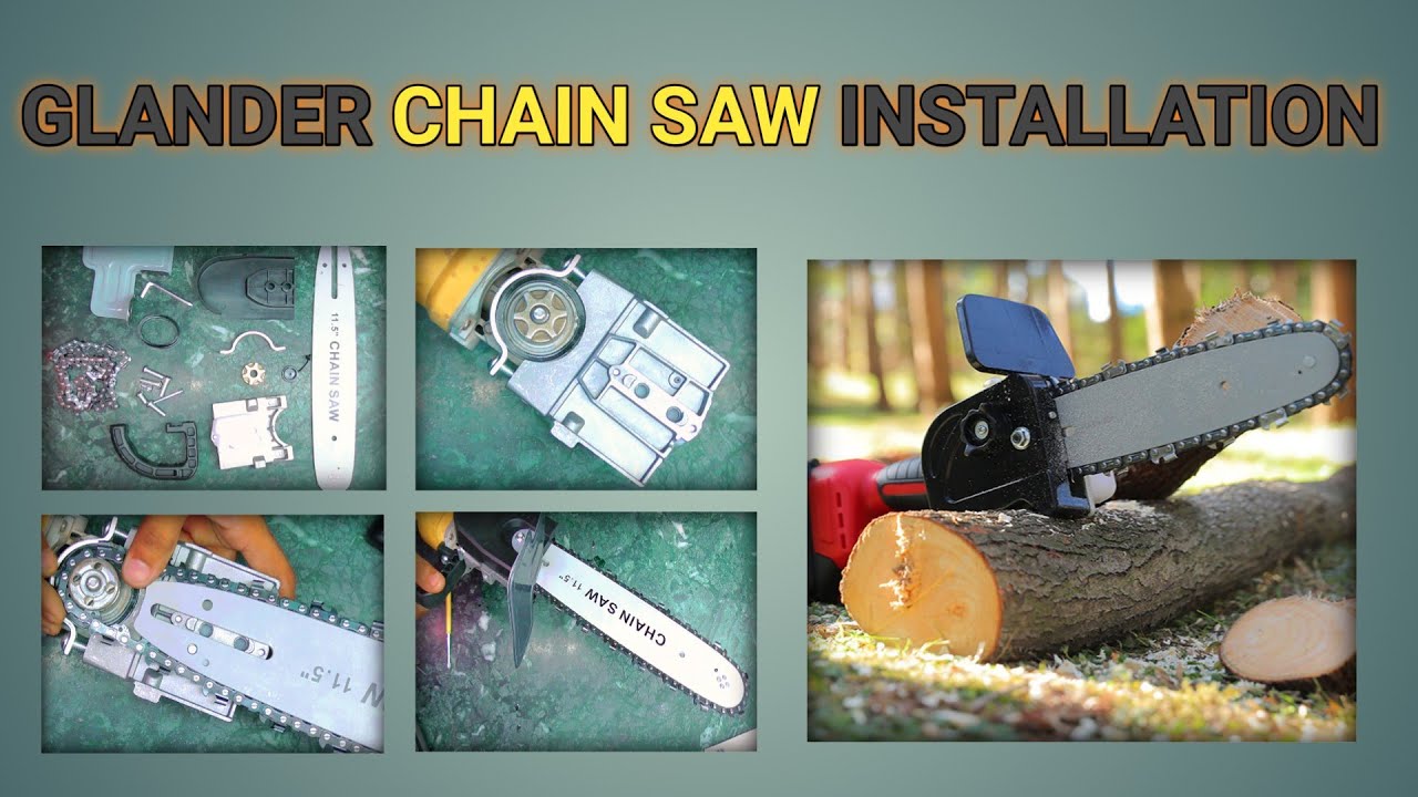 how to installation glander chain saw | chain saw machine | step by ...