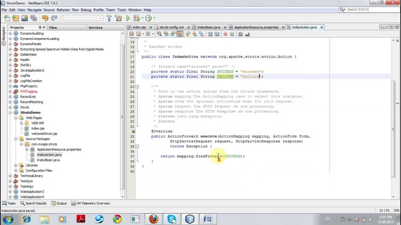 Creating Struts 1.3.8 Project using NetBeans IDE - YouTube
