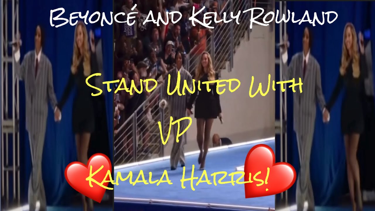 Beyonce & Kelly Rowland Stand United With VP Kamala Harris @ Houston ...