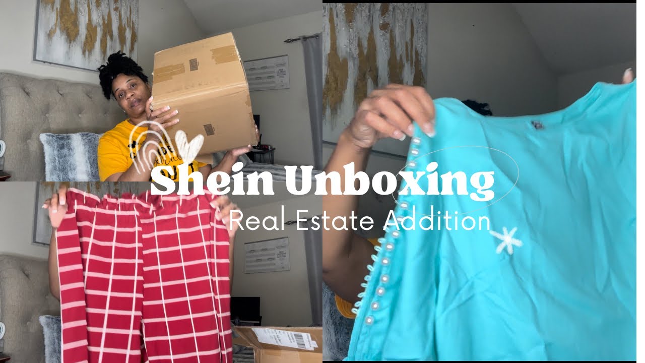 UNBOXING MY SHIEN CLOTHES (REAL ESTATE ADDITION) - YouTube