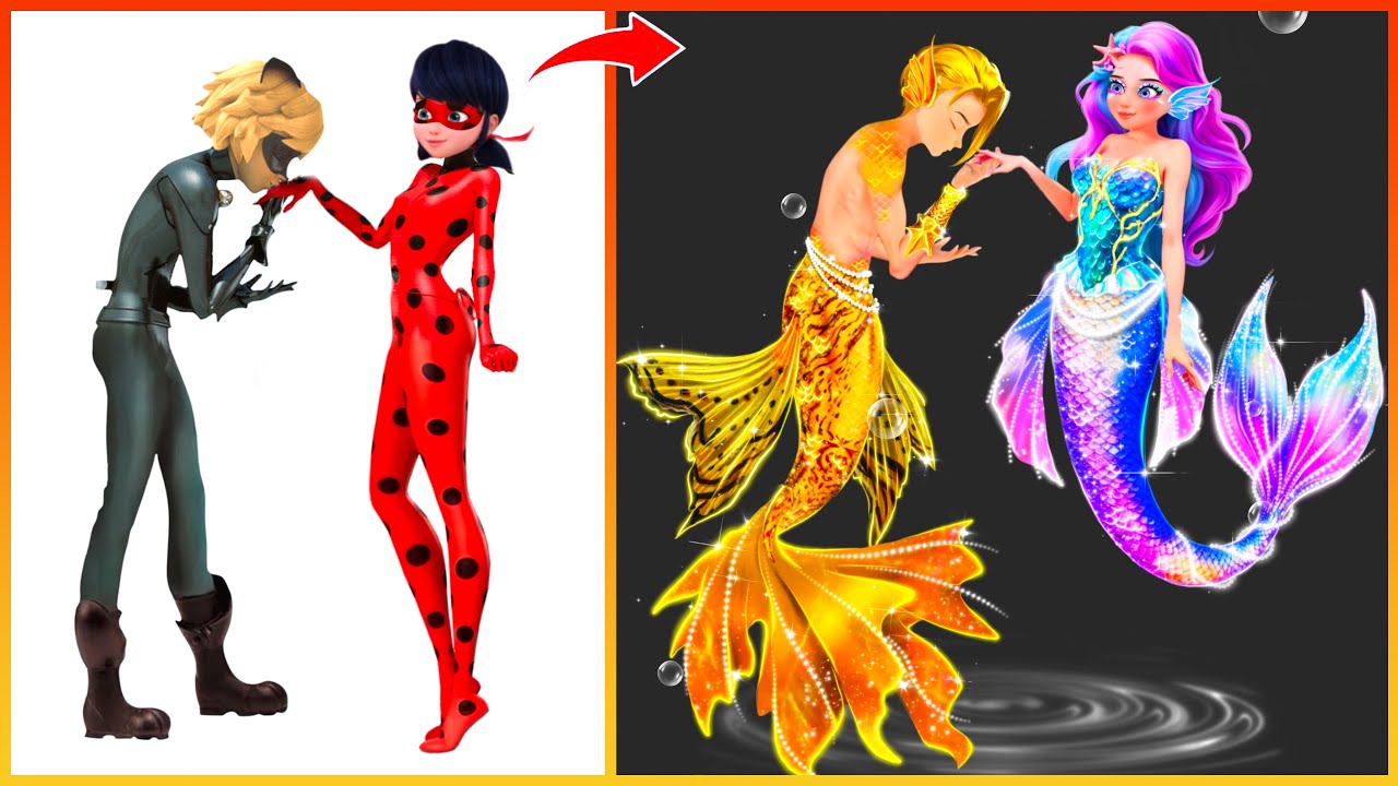 MIRACULOUS Ladybug Becomes Mermaid Princess Fashion Wow - YouTube