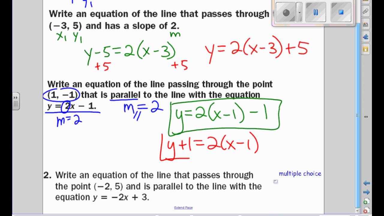 Equations of Parallel and Perpendicular Lines - YouTube