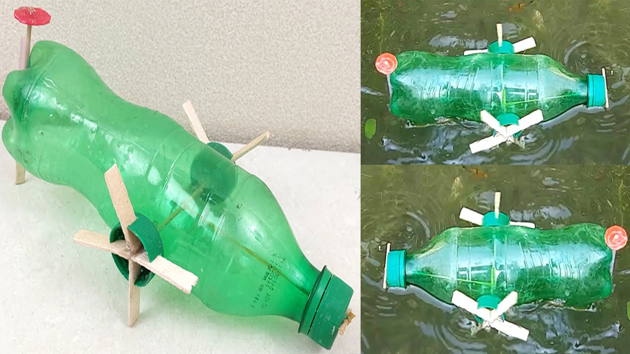 How to make simple and easy boat with plastic bottle || Boat make in ...