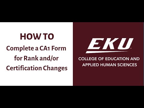 Completing a CA1 Form for Rank and/or Certification Changes - YouTube