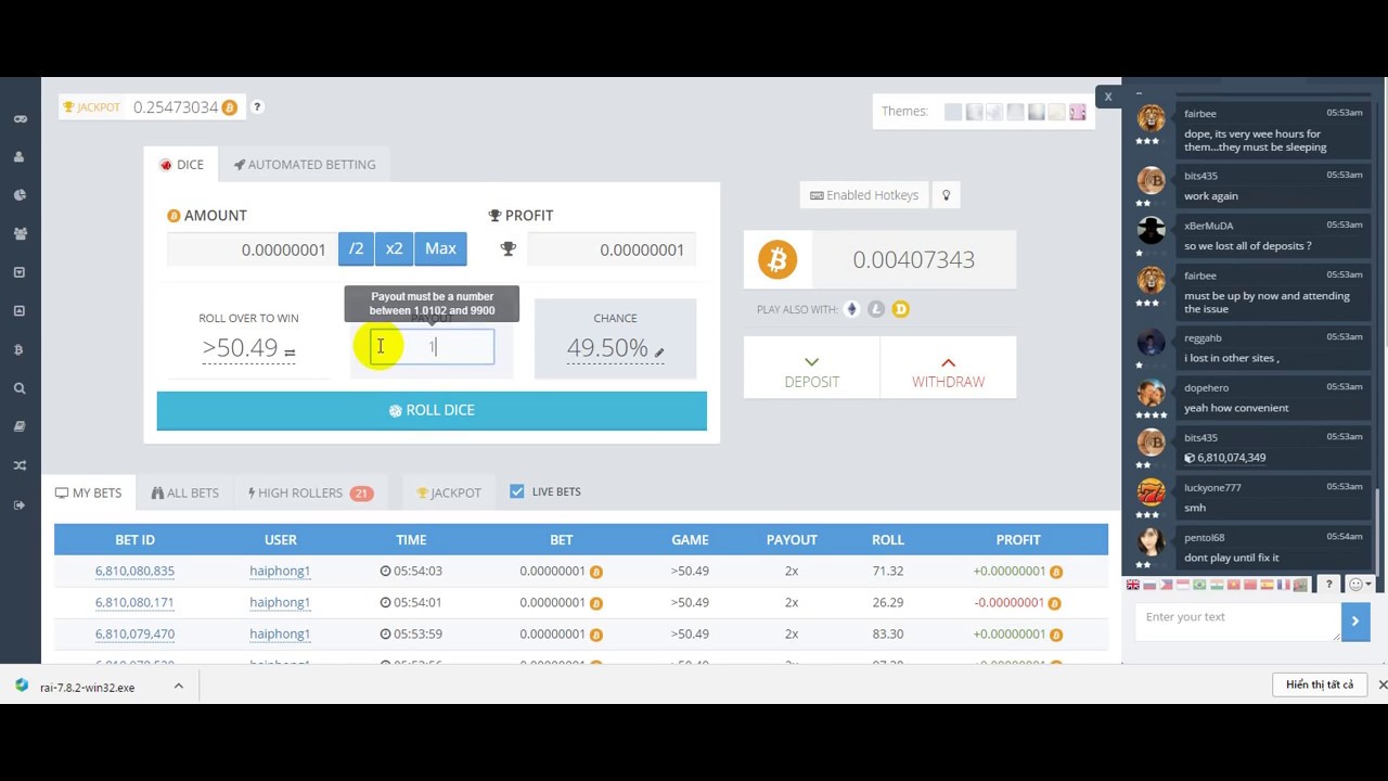 bitsler 100 % win - YouTube