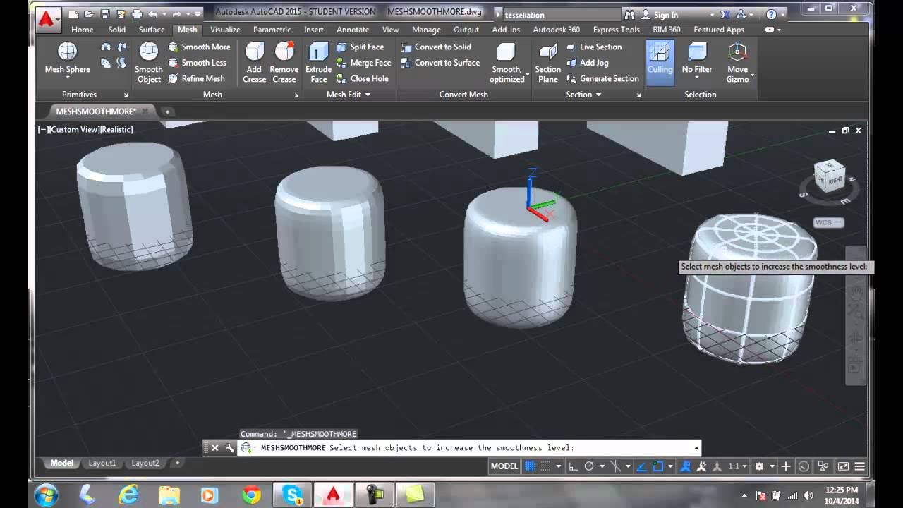 3D Modeling 09-07 Adjsuting the Smoothness of a Mesh - YouTube