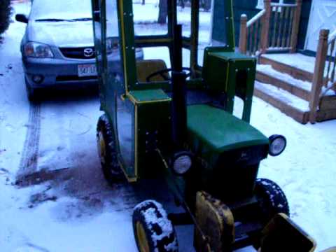John Deere 110 Snow Cab Home Made - YouTube