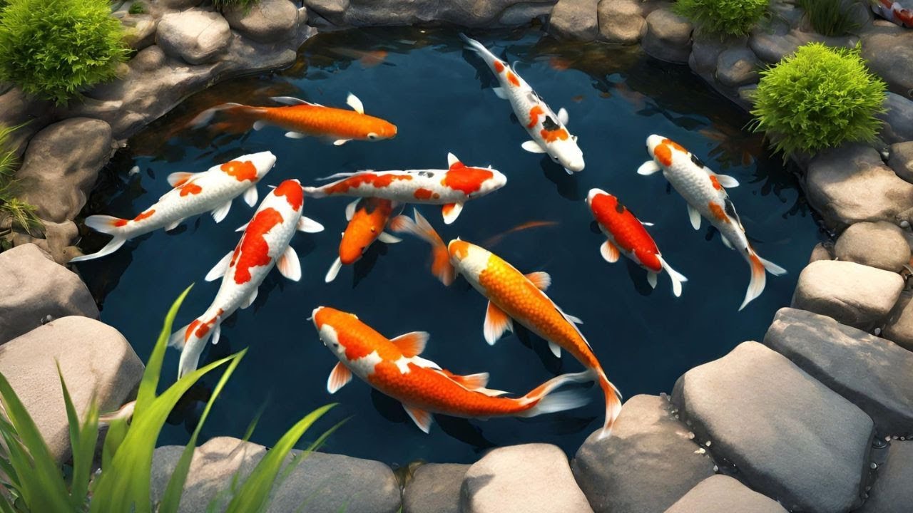 Relaxing in a Koi Pond, The Beauty of Koi Fish Can Help You Relax - YouTube