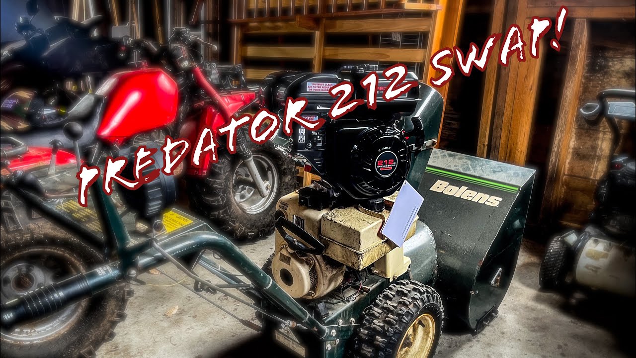 CHEAP Predator 212 Engine Swap on a 40 YEAR OLD Bolens! (Part 1) - YouTube