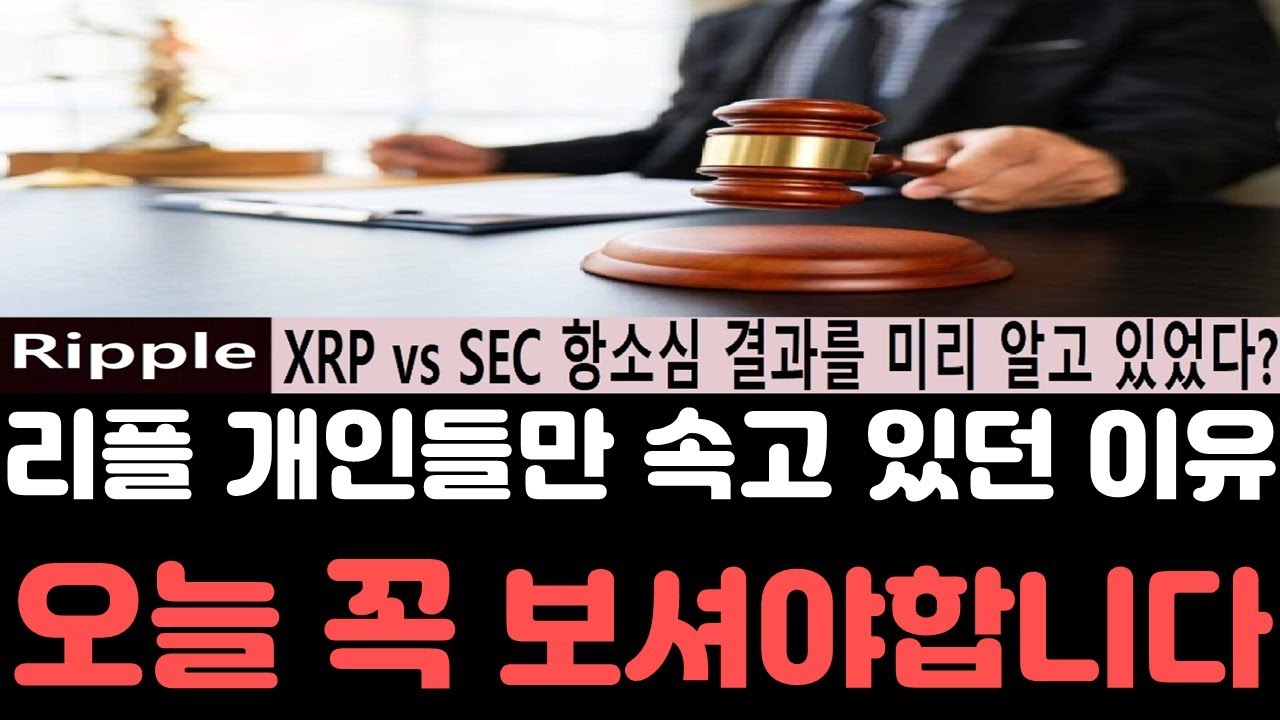 리플전망 리플 Sec 항소심 결국 아침부터 충격적인 소식이 전해지고 있습니다 오늘 영상은 꼭 보셔야합니다 리플전망 리플호재 리플급등 리플코인 리플소송