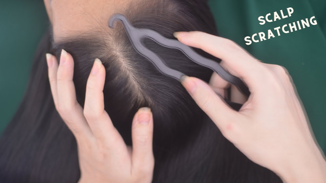 ASMR Scalp Scratching With Tools, Real Person Hair Play, Hair Parting ...