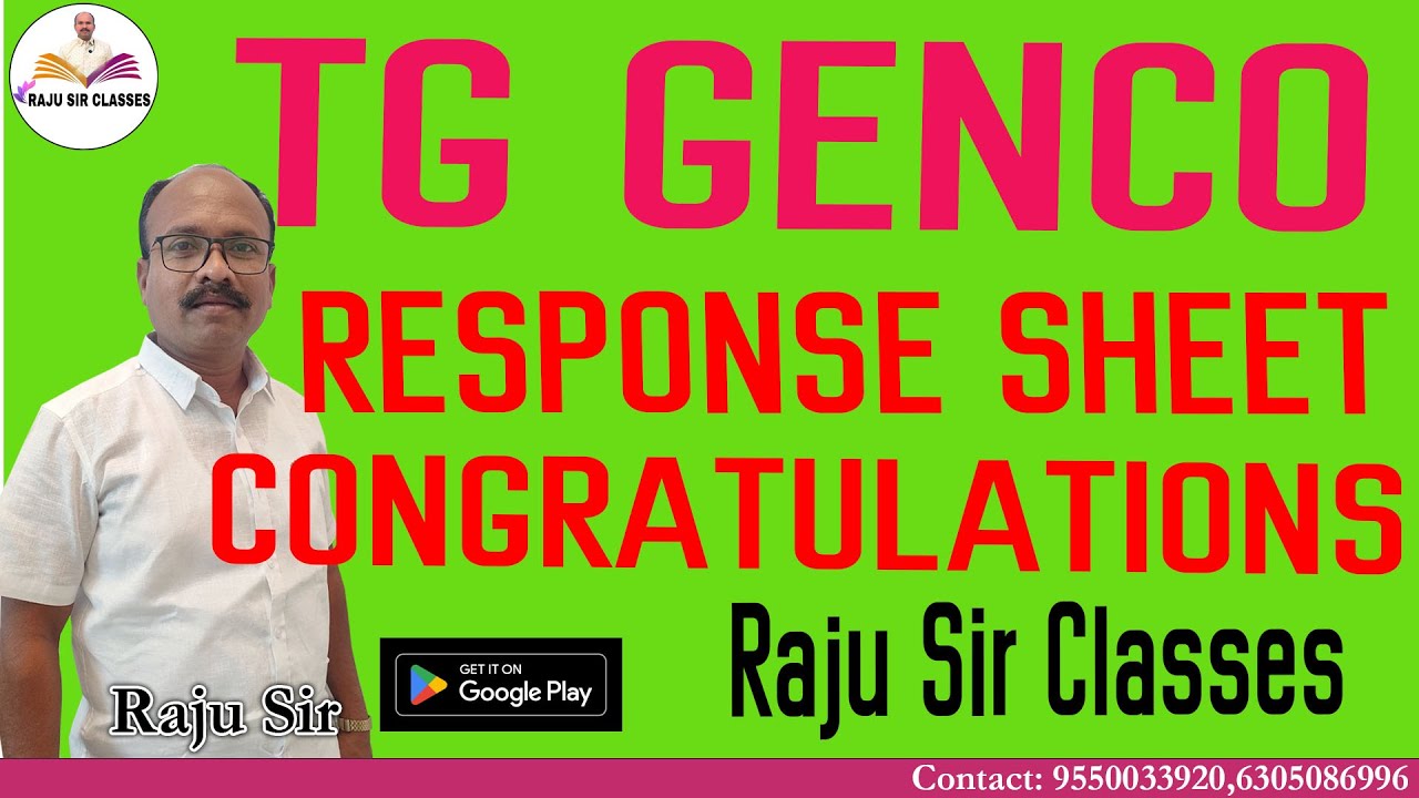 TG GENCO CHEMIST AND AE EXAM RESPONSE SHEET AVAILABLE. HIGHEST SCORE ...