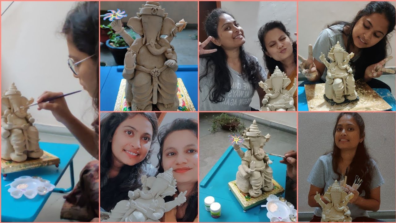 Ganpati idol making at home | Easy | Little ganesha | How to make Eco ...