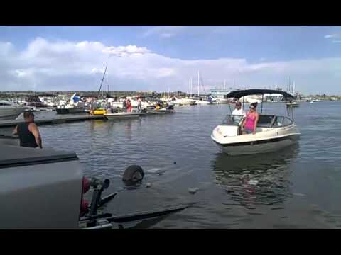 Loading a boat onto trailer - YouTube