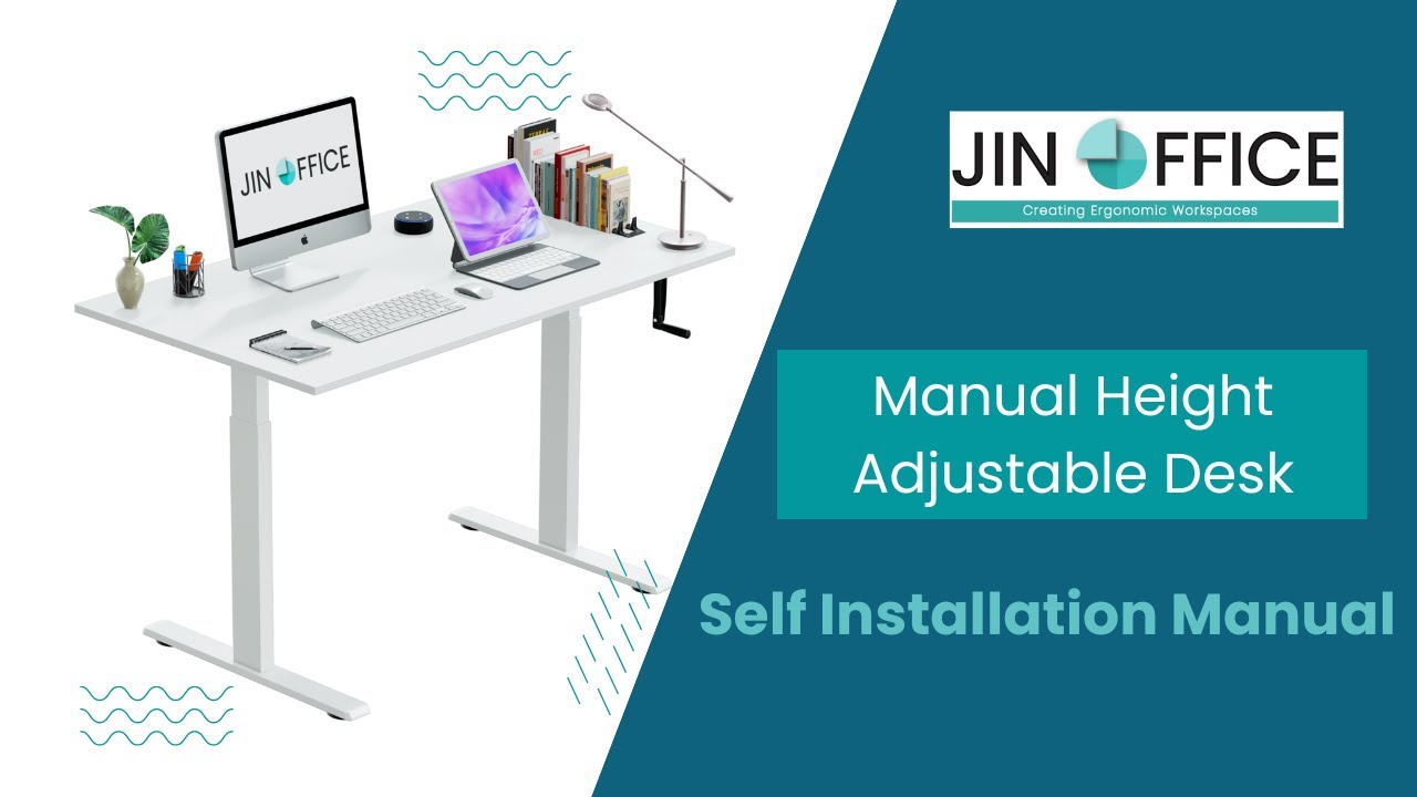 Jin Office Manual Height Adjustable Standing Desk Self Installation ...