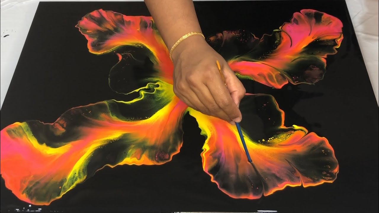 #78 Stunning Modified Dutch Pour Painting | Hot Color Combo | Fluid Art ...