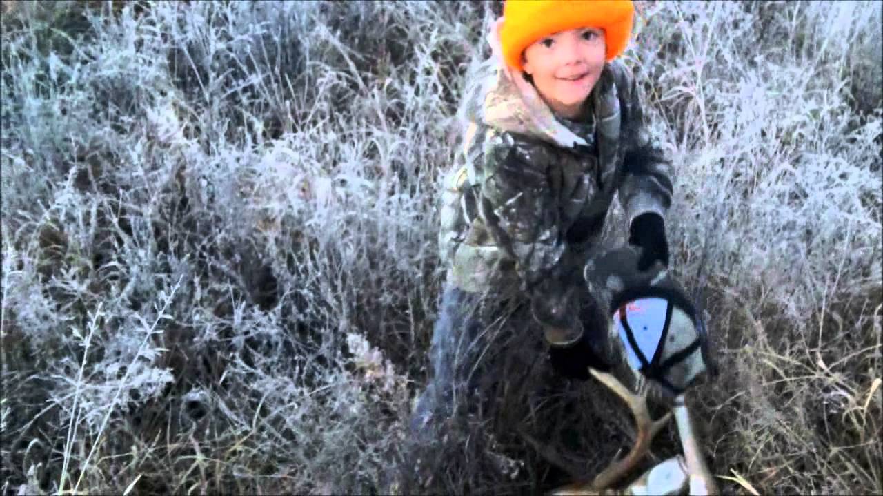 6 year old kills a 9 POINTER using a 243 with scope 2012 - YouTube