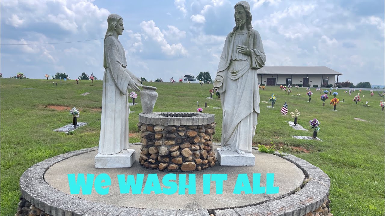 Pressure washing at a cemetery - YouTube