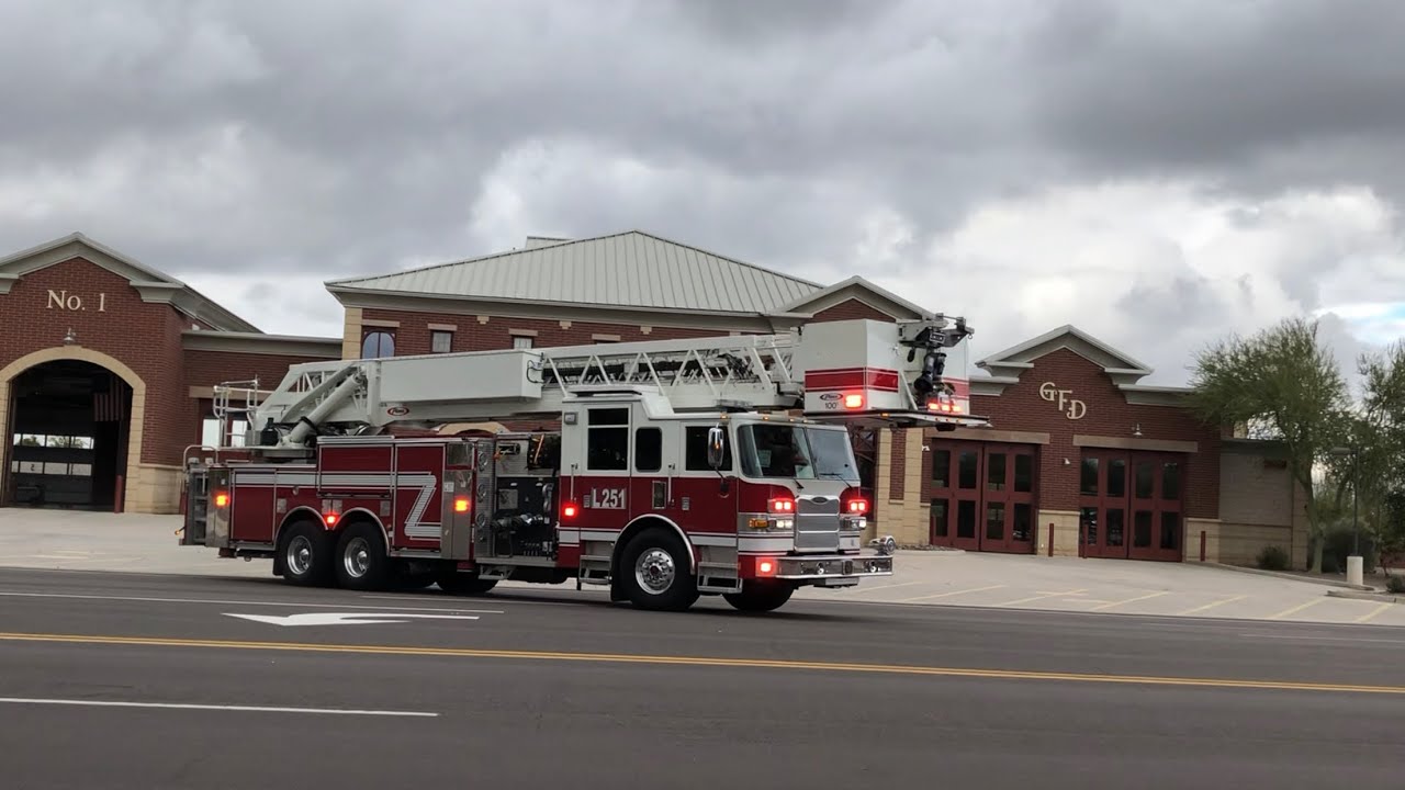 Gilbert fire dept ladder 251 responding - YouTube
