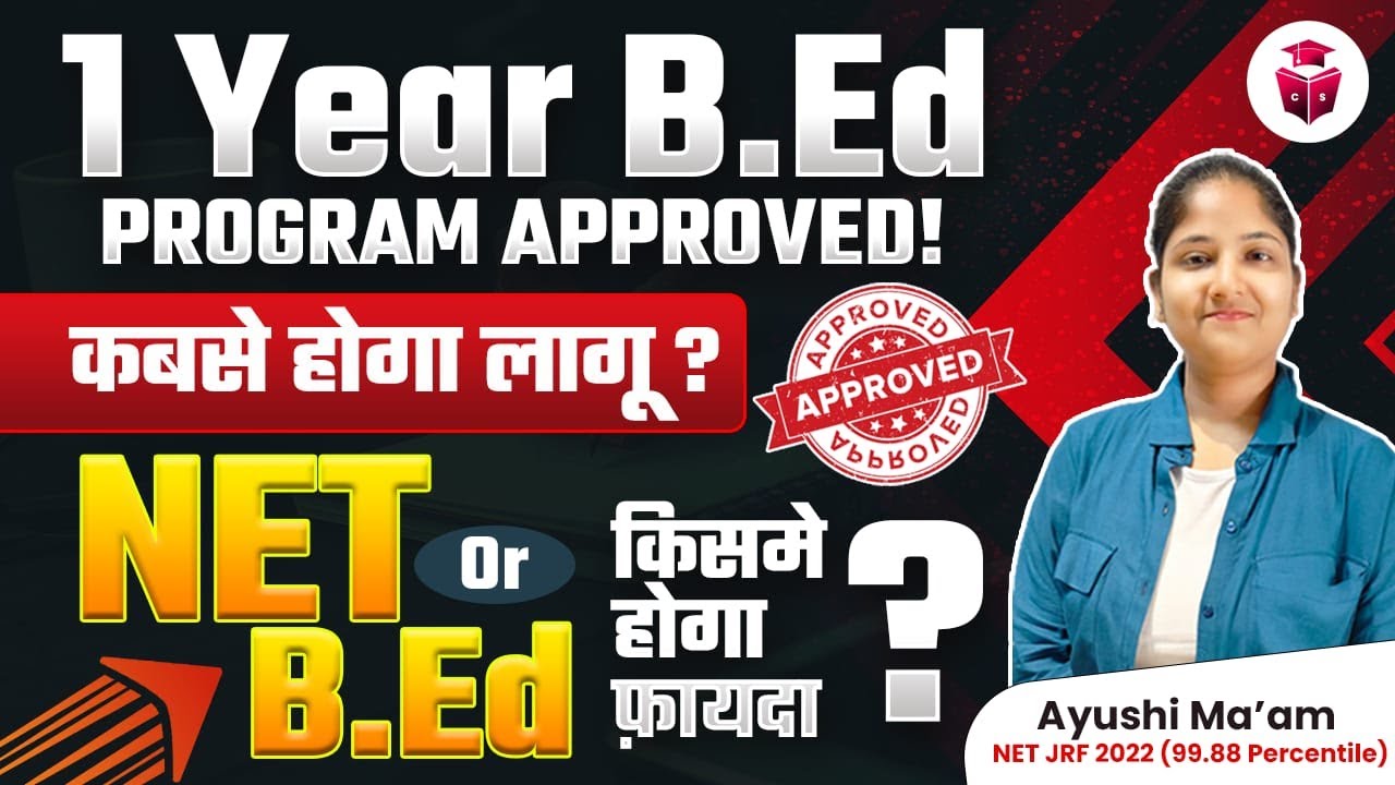 1 Year B.Ed Program 2024 | B.Ed New 1 Year Course | B.Ed Latest Update ...