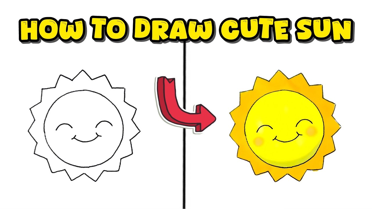 How to Draw a Cute Sun – Follow Along Simple Drawing Tutorial for All ...