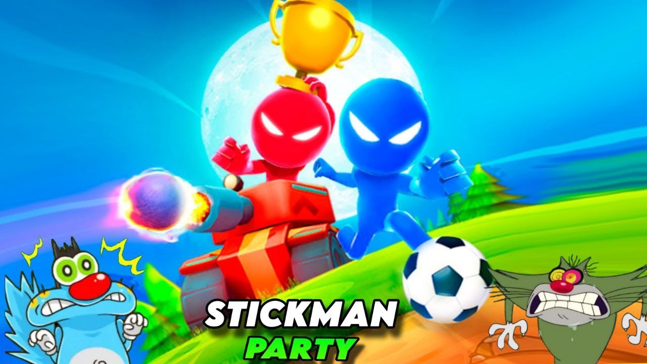 OGGY AND JACK PLAYING STICKMAN PARTY GAME | WITH JACK | OGGY GAME - YouTube