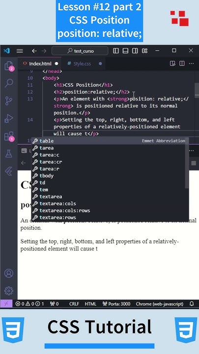 CSS Tutorial - Lesson #12 part 2 : CSS Position - position: relative; #css #html #javascript ...