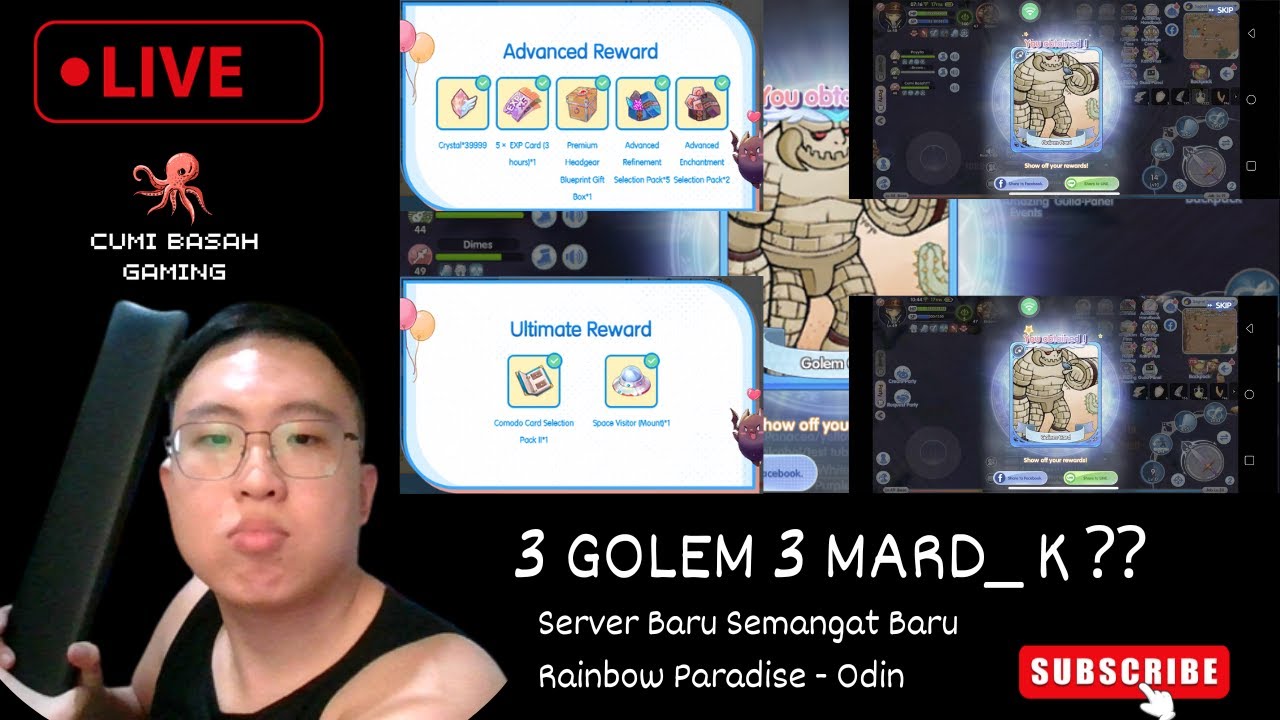 [LIVE] 3 GOLEM OTW 3 MARD*K (Rainbow Paradise - Odin) | RAGNAROK X NEXT ...
