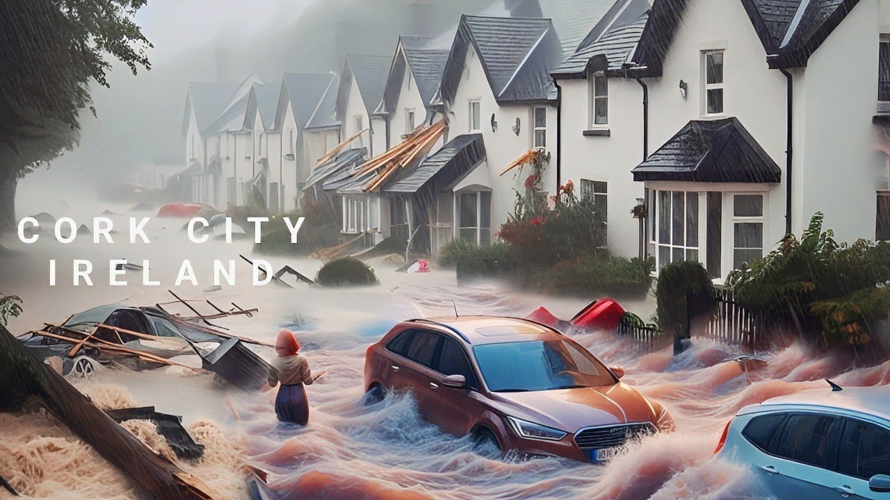 Heavy rain floods parts of Cork in irelland, amid Met Éireann orange ...