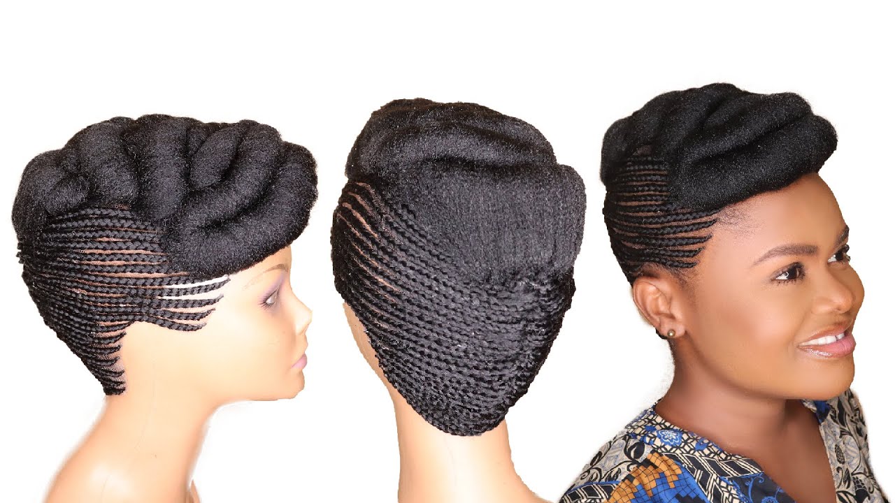 DIY Natural Tuck And Roll Wig Tutorial - Natural Hairstyle - YouTube