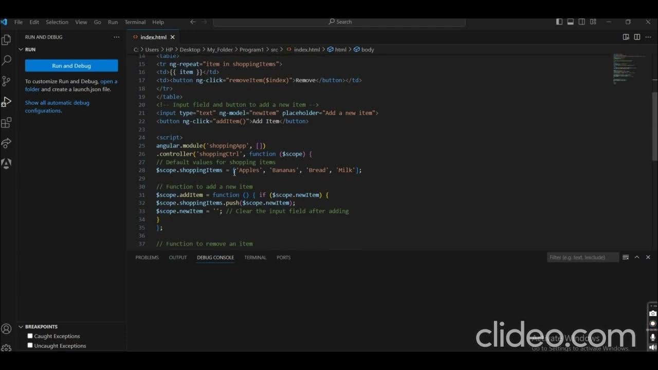 Angular JS and Node JS (21CSL581) - Program 2 - YouTube