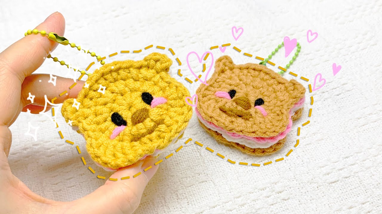 SO CUTE ️Bear Sandwich Biscuits Cookies Crochet Easy Basic Knitting ...