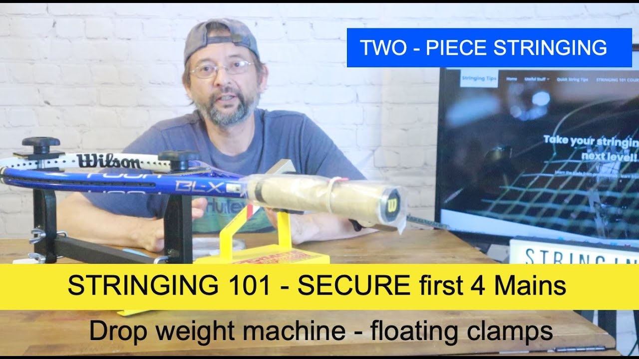 Racket Stringing 101 Course - Securing the main strings part 1 (FOR BEGINNERS) - YouTube