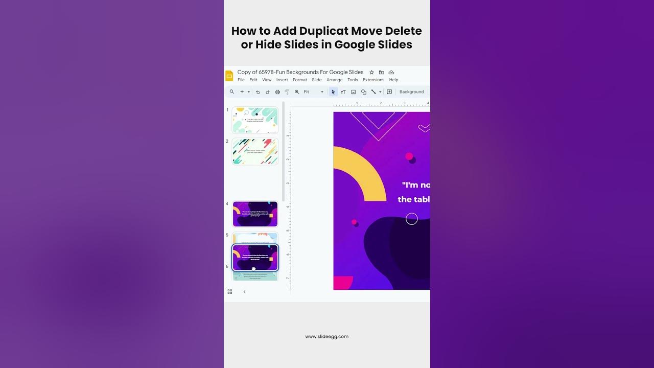 How to Add Duplicate Move Delete or Hide Slides in Google Slides - YouTube