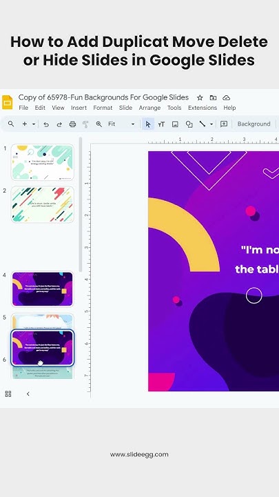 How to Add Duplicate Move Delete or Hide Slides in Google Slides - YouTube