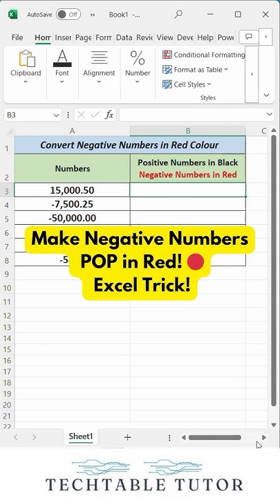 Auto-Red Negative Numbers in Excel! 🔴 TRY IT NOW!! #excelshorts #excel - YouTube