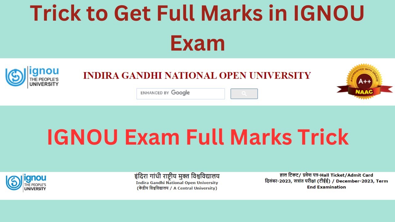Trick To Get Full Marks In IGNOU Exam IGNOU Exam Full Marks Trick trick-to-get-full-marks-in-ignou-exam-ignou-exam-full-marks-trick