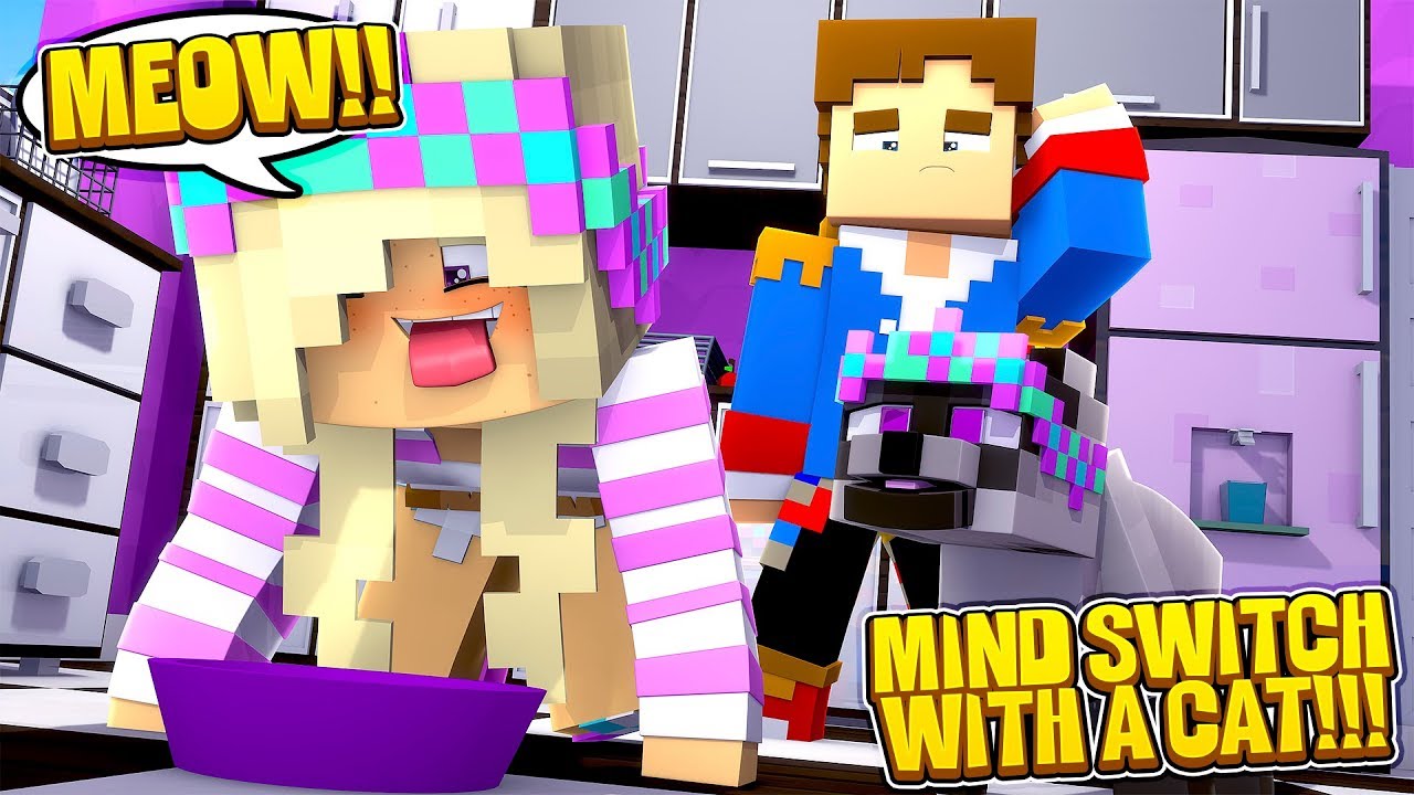 Minecraft MIND SWAP WITH A CAT || LEAH EATS MICE!!! w/ LITTLE DONNY ...